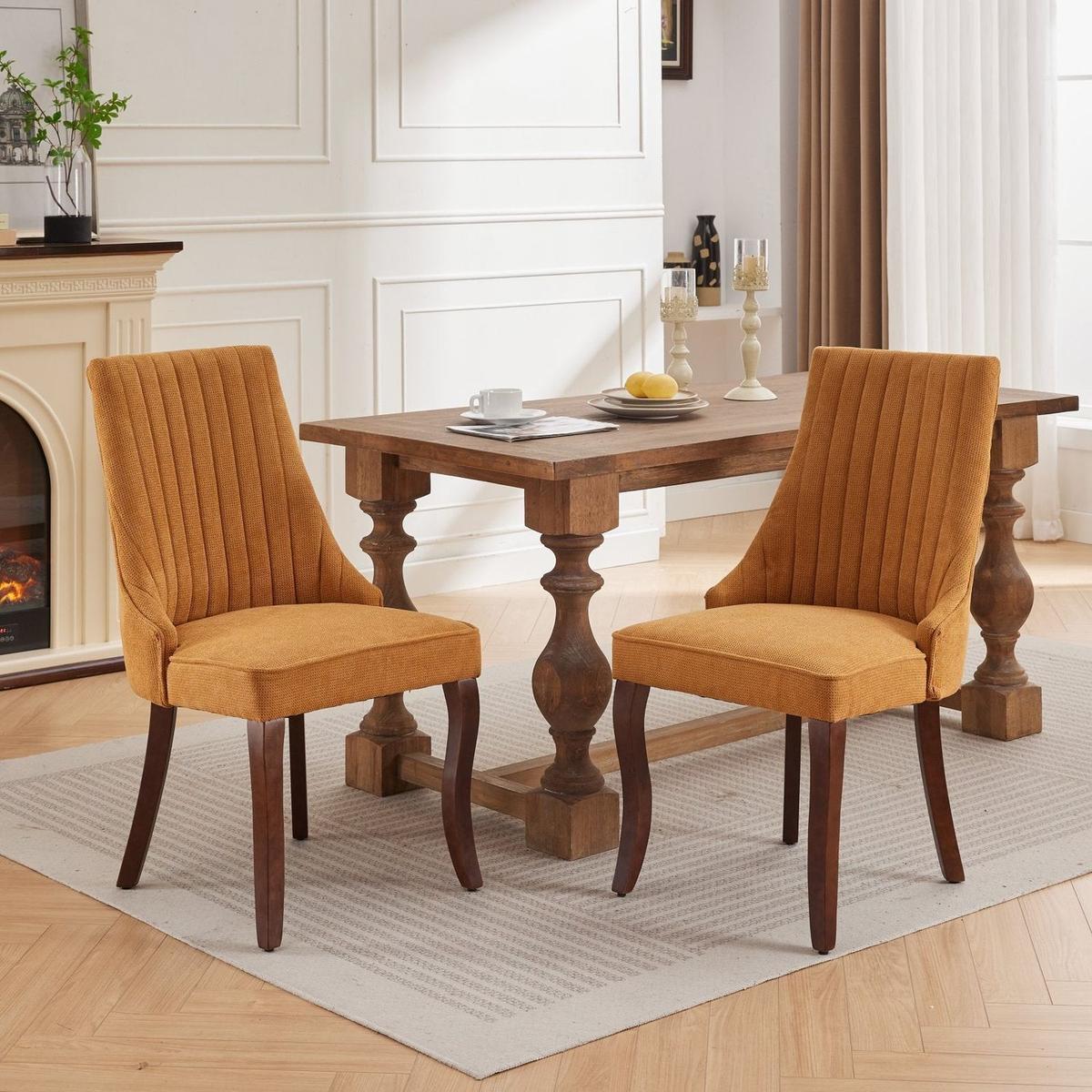 Rayon Cloth Flocking Linen Dining Chairs Channel Kitchen Dinner Chair ...