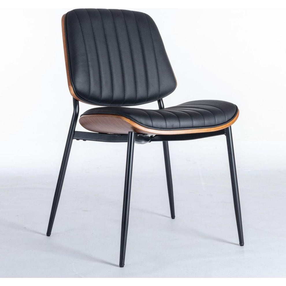 Dining Chairs Set of 2 Mid Century Modern Retro Faux Leather Chair with ...